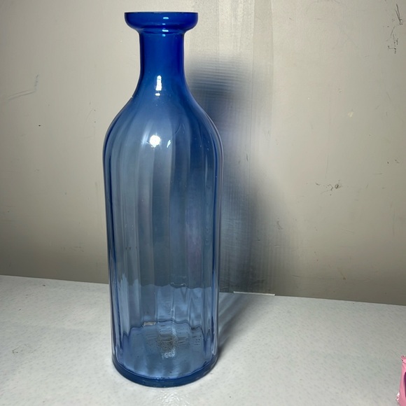 Accents | Vintage Tall See Thru Blue Glass Vase | Poshmark
